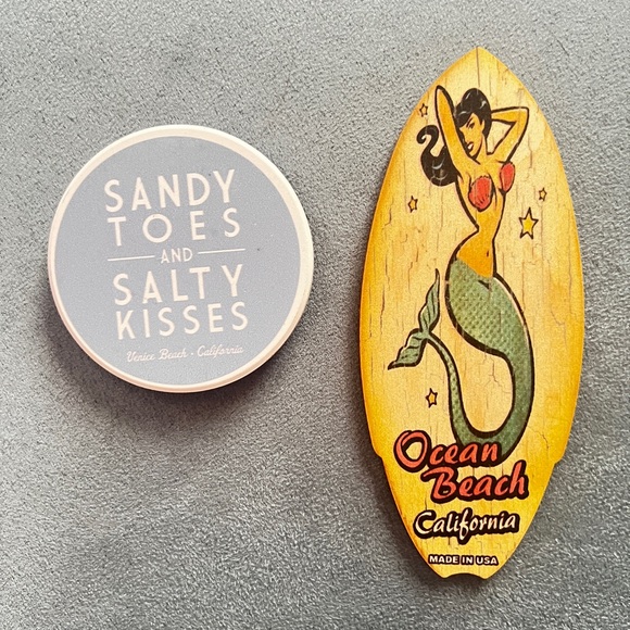 Accents | Ocean Beach California Mermaid Surfboard Magnet And Sandy ...